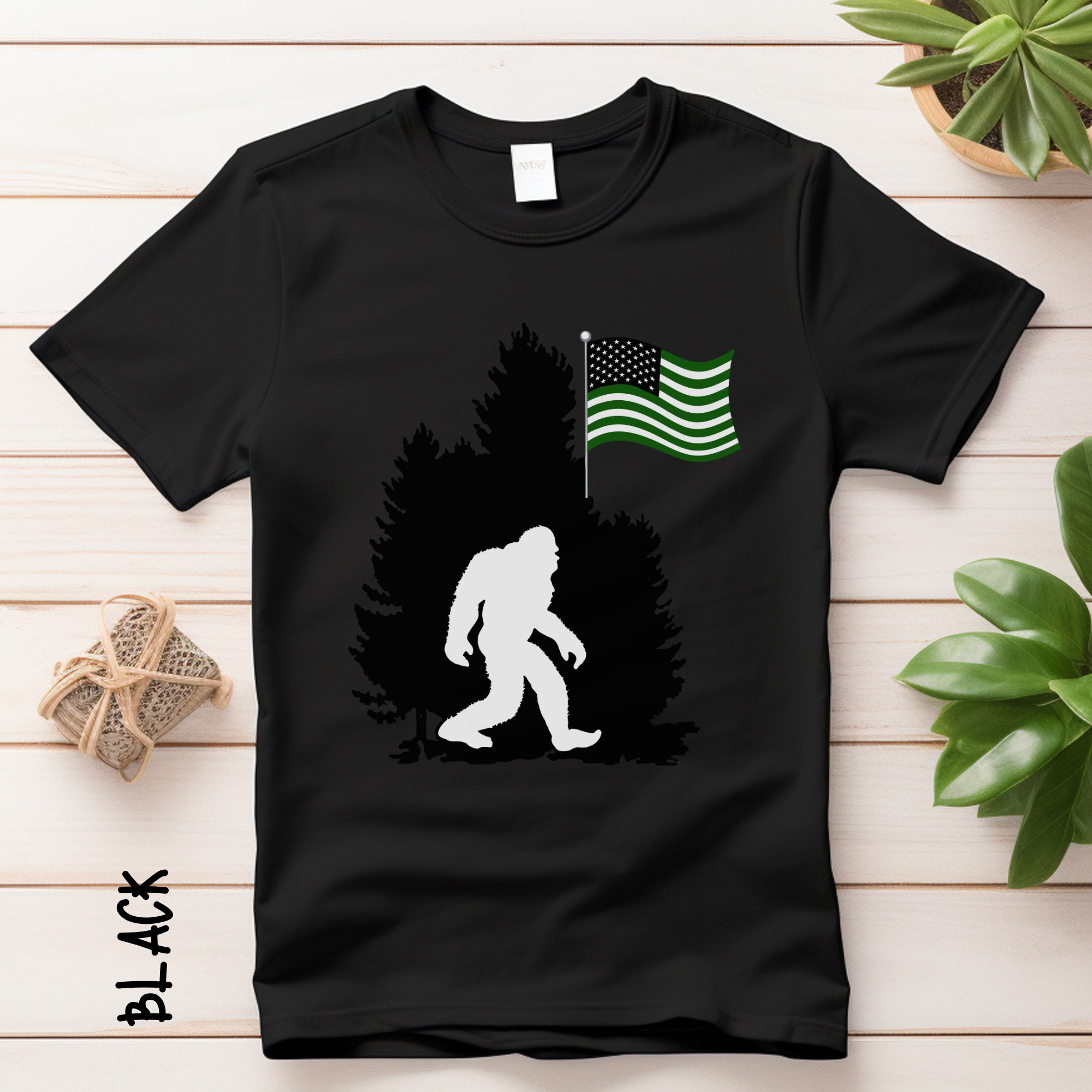 Border Patrol Tshirt Thin Green Line Flag Shirt Big Foot T-shirt ...