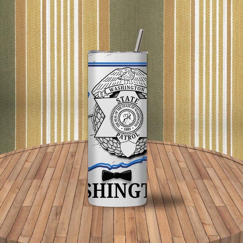 Washington State Trooper Tumbler Wrap Highway Patrol Tumbler Washington ...