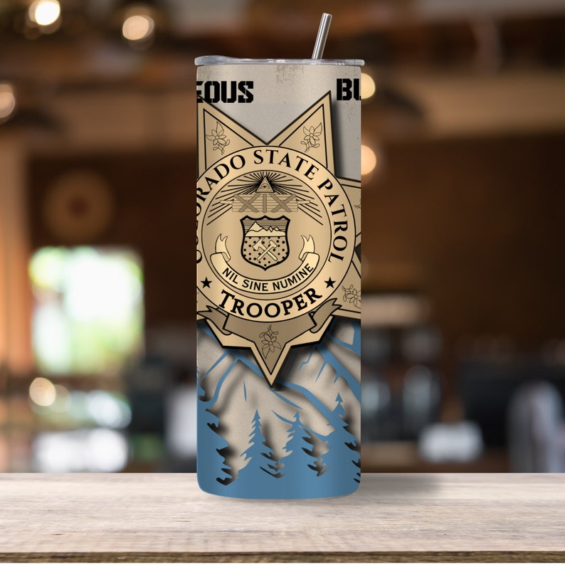 Colorado State Trooper Tumbler Wrap Highway Patrol Tumbler Colorado ...