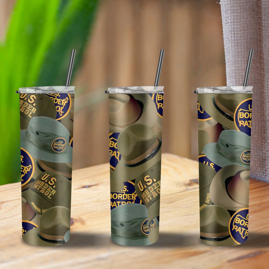 Border Patrol Gift Tumbler Wraps Law Enforcement Gift Border Patrol Hat ...