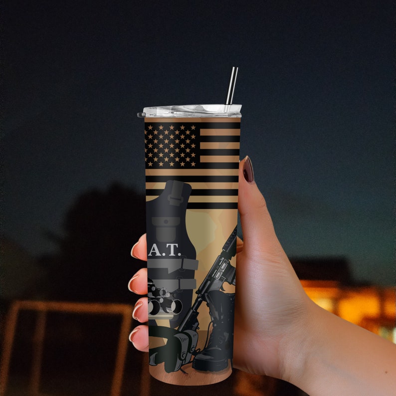 S.W.A.T. Team Tumbler Wrap: Law Enforcement Police Badge (digital ...