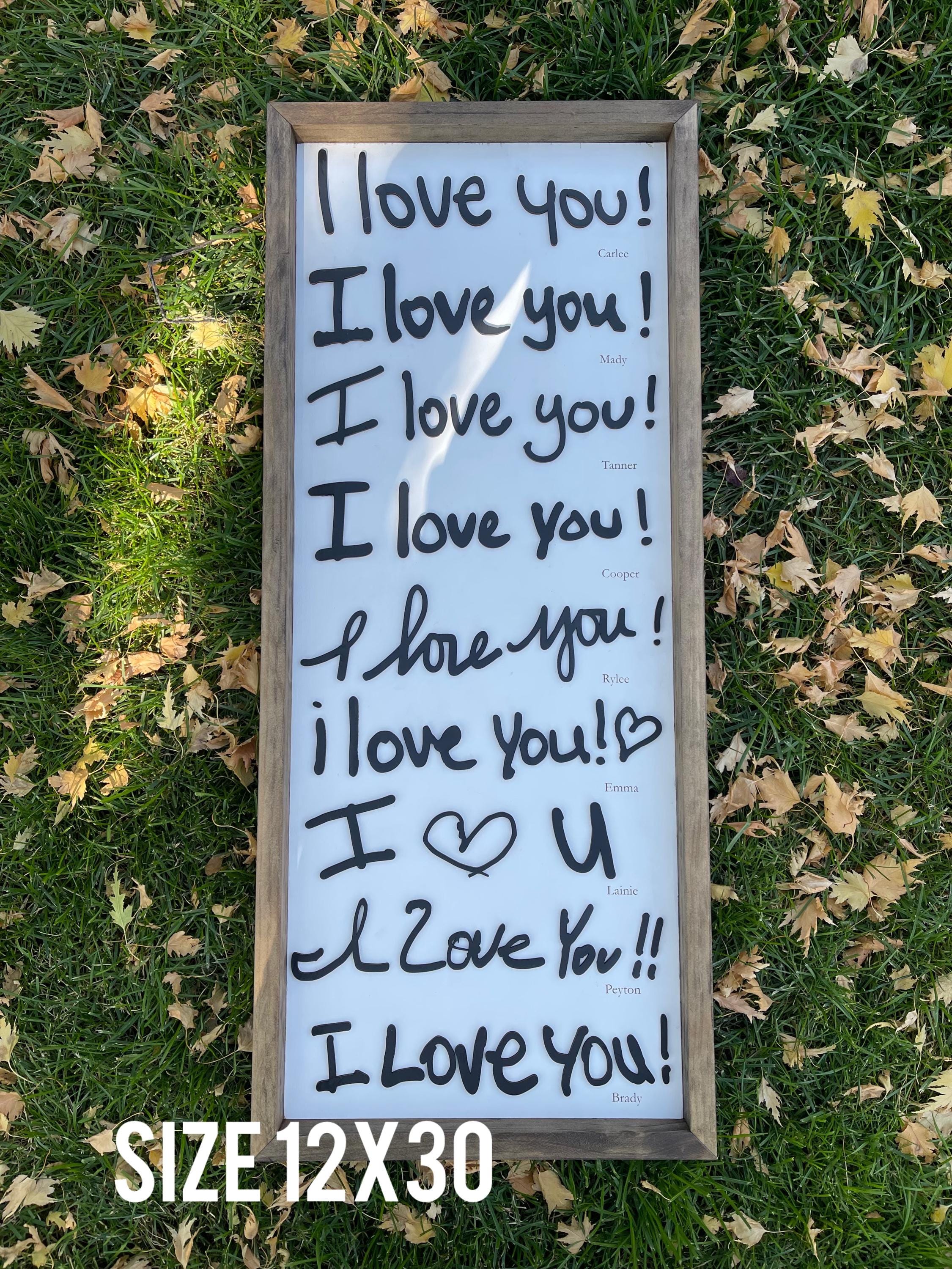 I Love You Handwriting Sign. 3D Handwriting Sign. Personalized ...