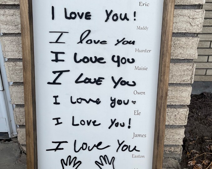 I Love You Handwriting Sign. 3D Handwriting Sign. Personalized ...