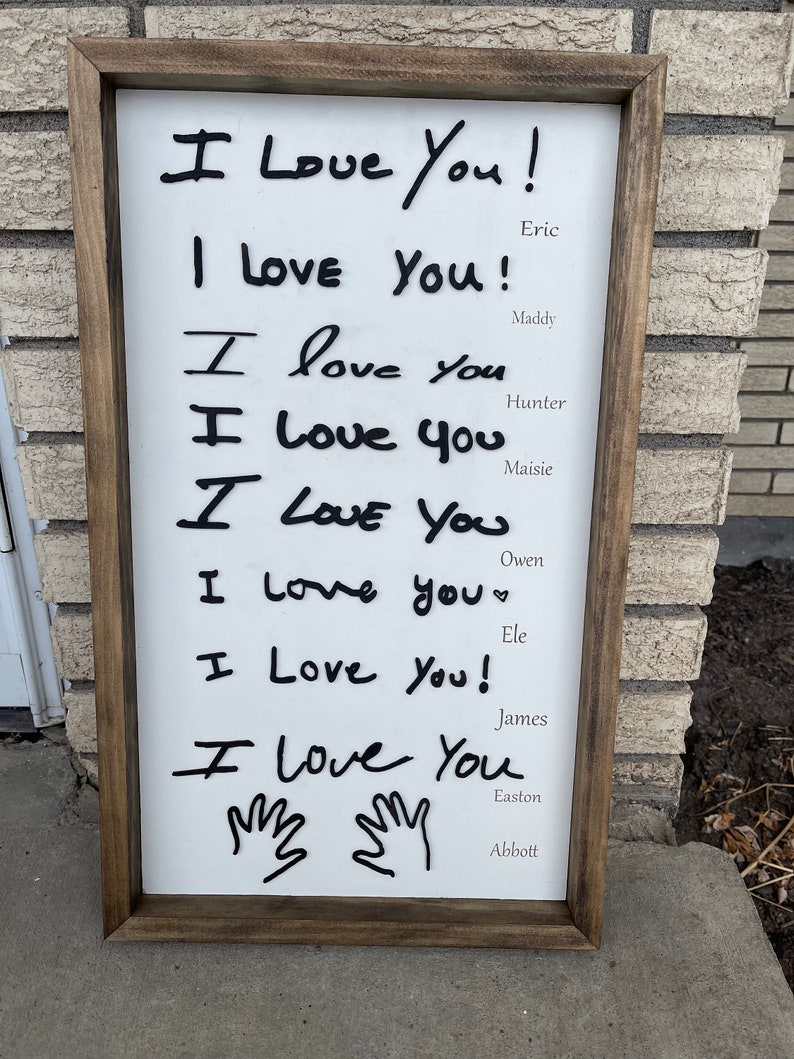 I Love You Handwriting Sign. 3D Handwriting Sign. Personalized ...