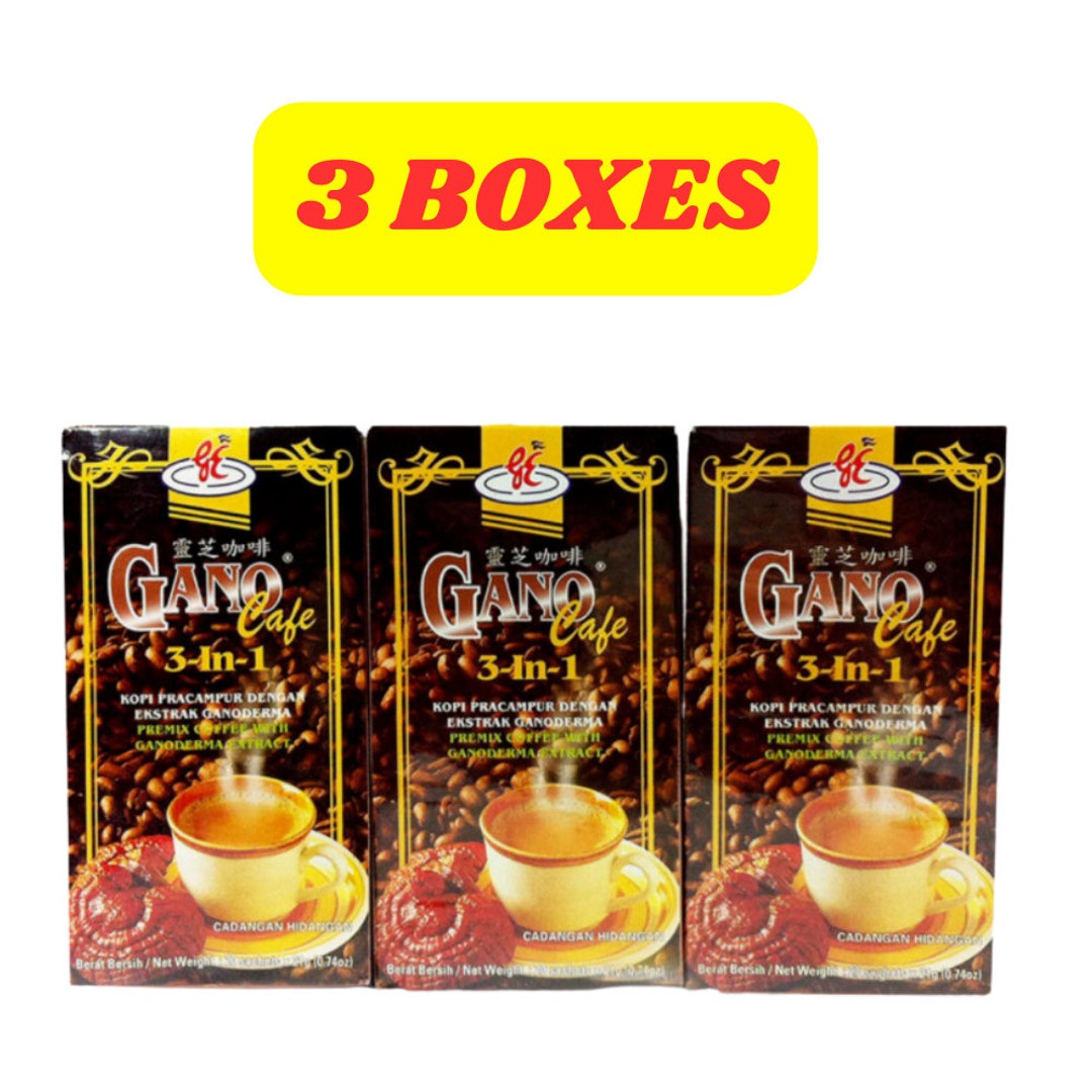 3 Boxes 60 Sachets Gano Excel Cafe 3 in 1 Coffee Ganoderma - Etsy Canada