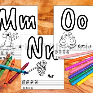 ABC Coloring Pages - Etsy