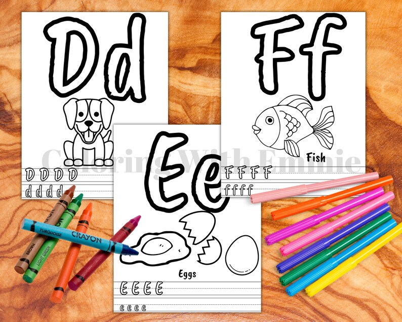 ABC Coloring Pages - Etsy