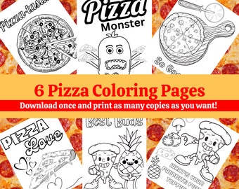Pizza Coloring Pages for Girls and Boys, 12 Cute Food Colouring Sheets ...