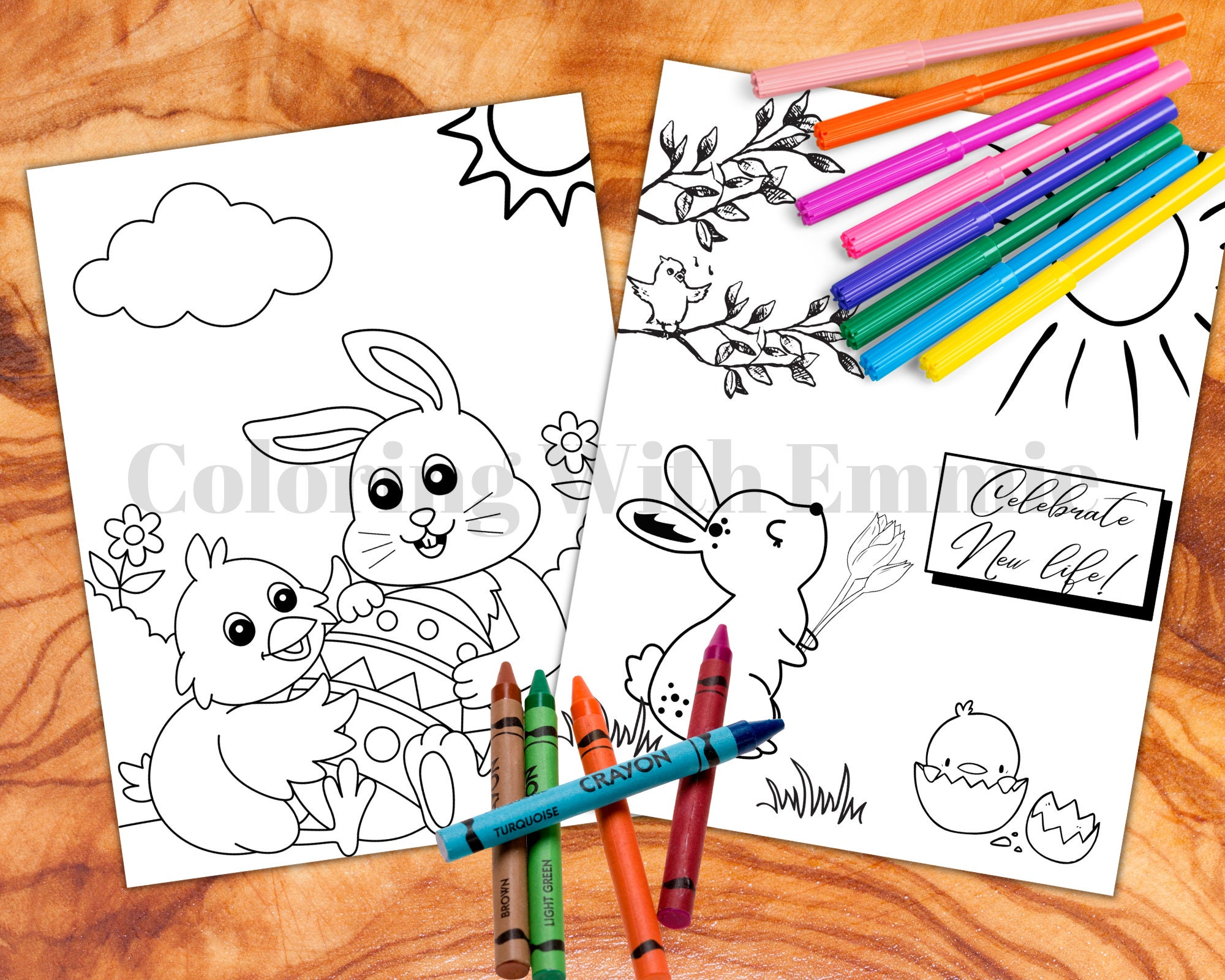 Easter Coloring Pages - Etsy