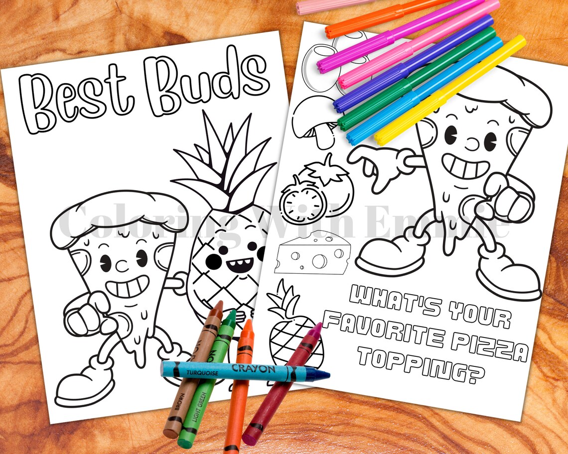 Printable Pizza Coloring Pages - Etsy