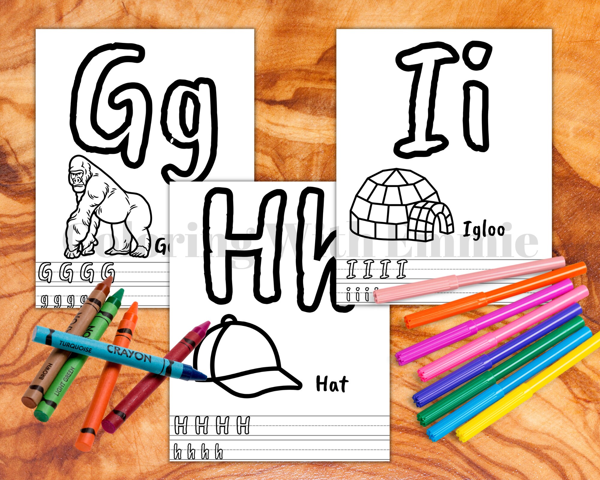 ABC Coloring Pages - Etsy