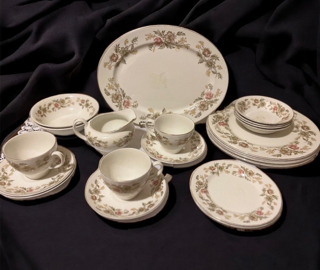 Johnson Brothers Snowwhite Dinnerware England Vintage Floral Teacup ...
