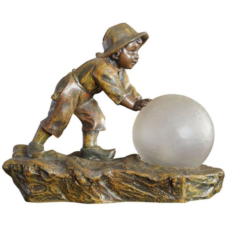 Antique Jugendstil Boy Table or Desk Lamp A. De Ranieri - Etsy