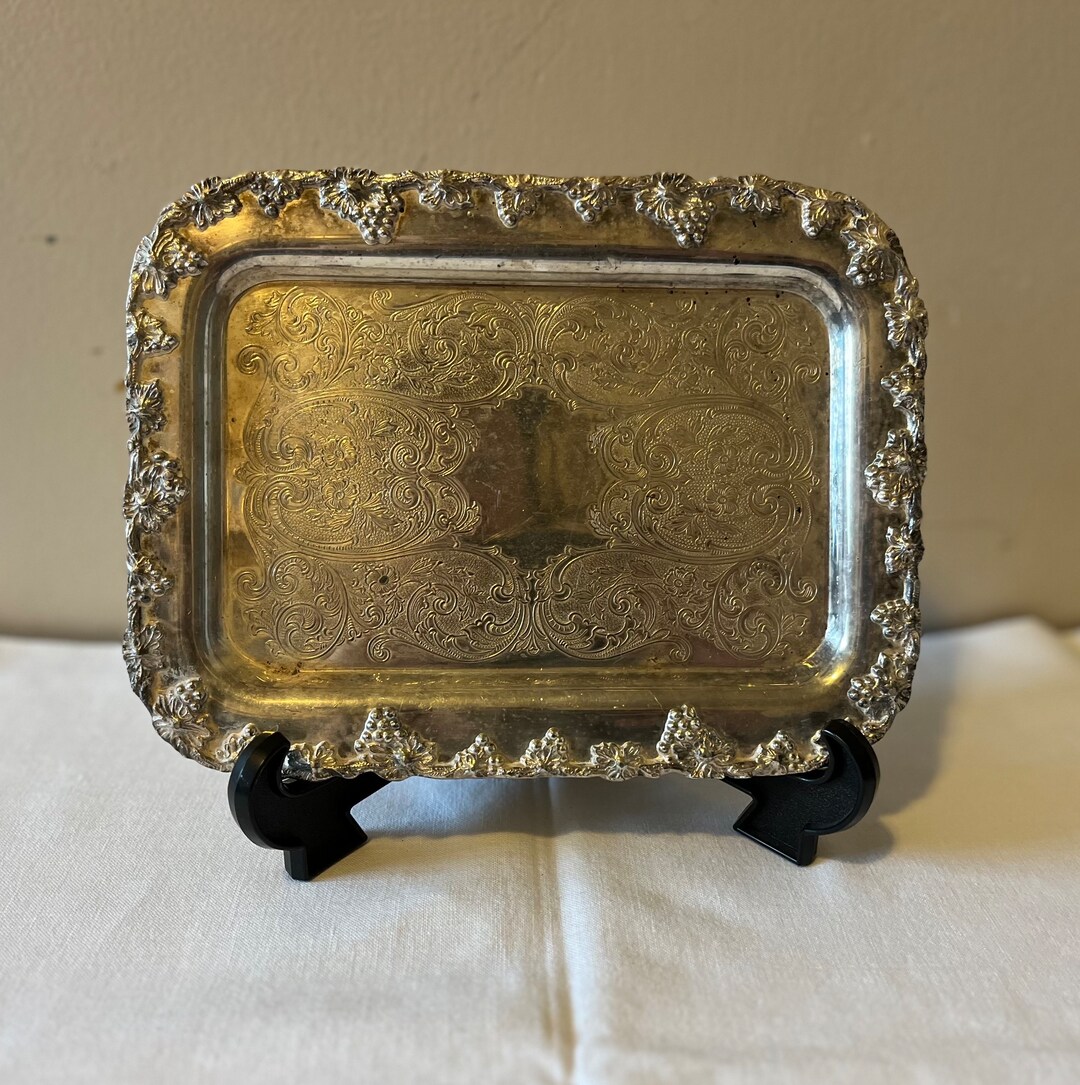 Wm A Rogers Rectangular Vintage Silverplate Serving Tray Old - Etsy