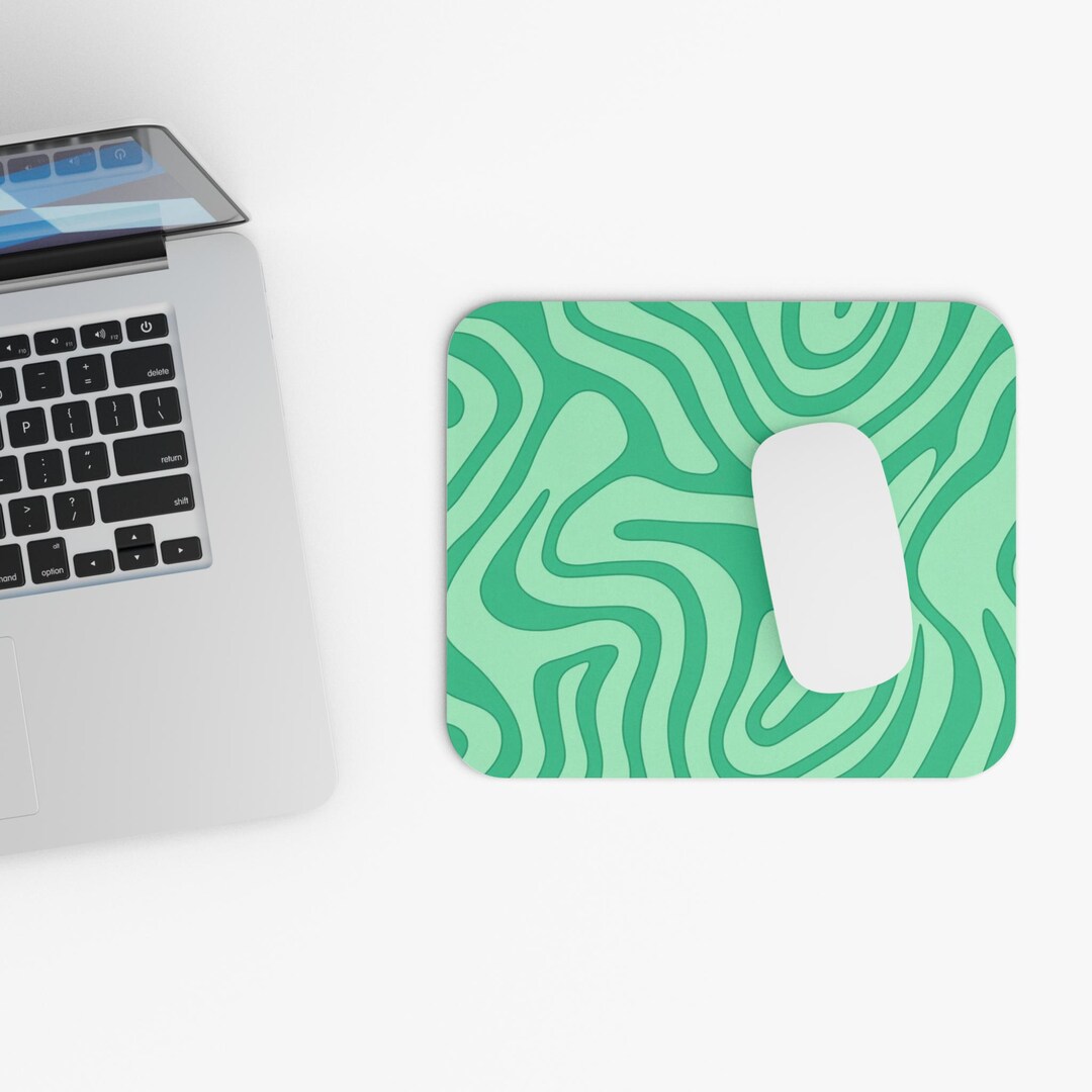 Swirly Wave Abstract Groovy Mouse Pad - Unique Mousepad, Stylish Desk ...