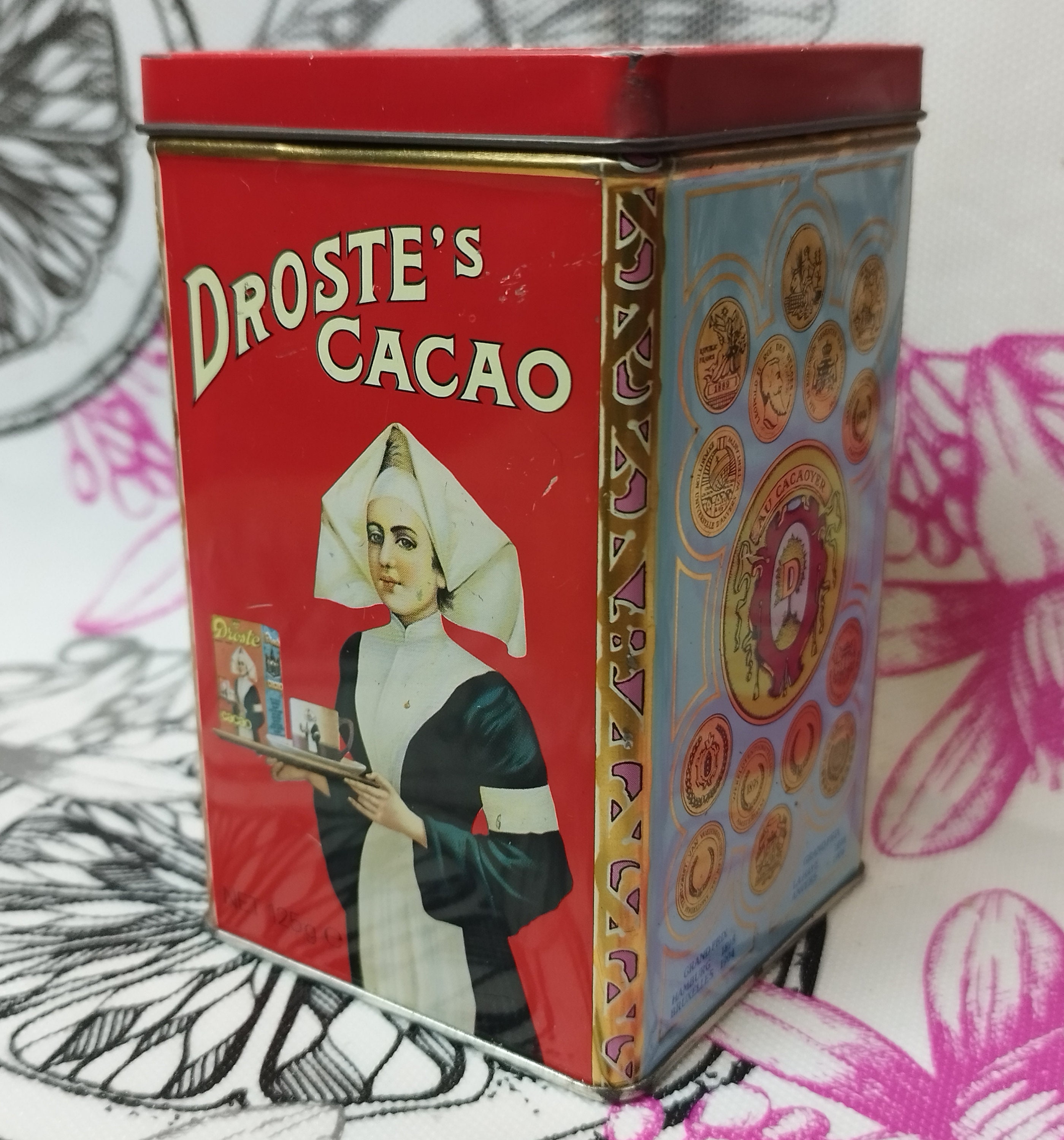 Vintage Droste Cocoa Tin Exclusive Retro Kitchen Decor - Etsy