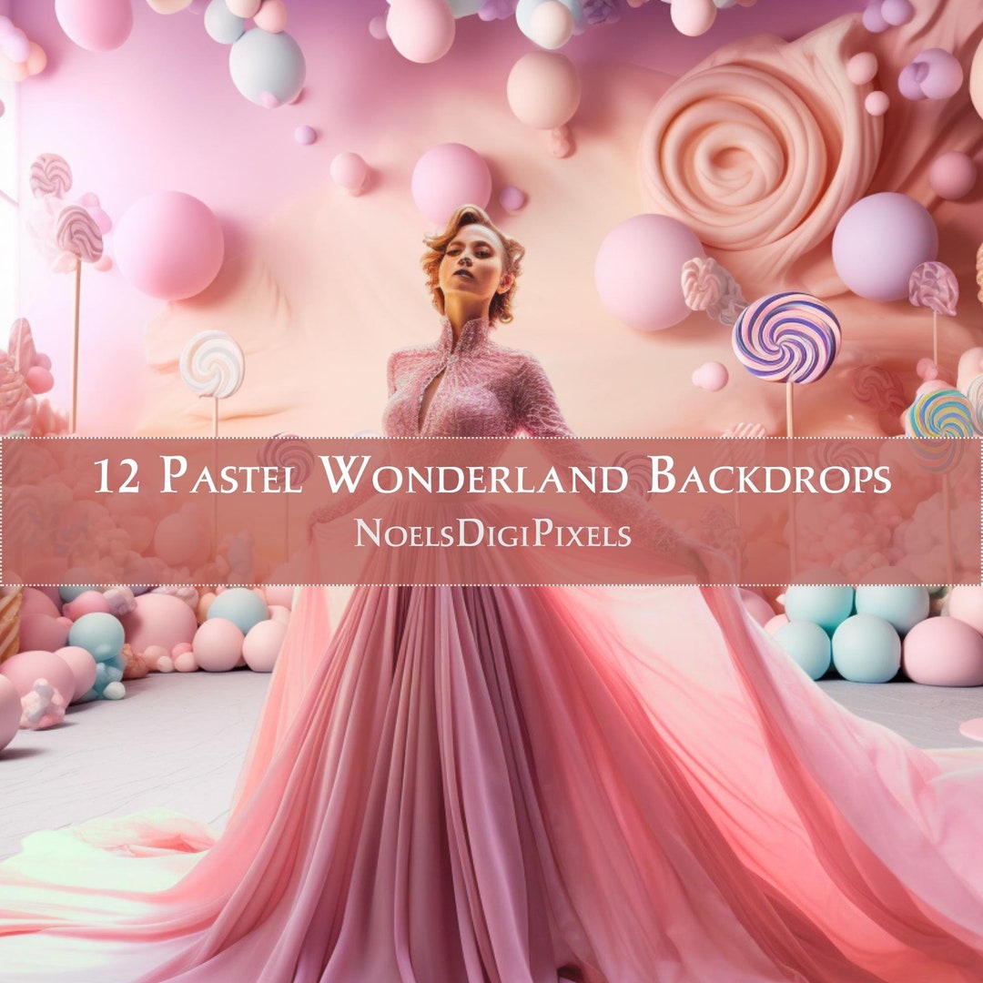 12 Pastel Wonderland Backdrops for Maternity Photos Digital Backgrounds ...