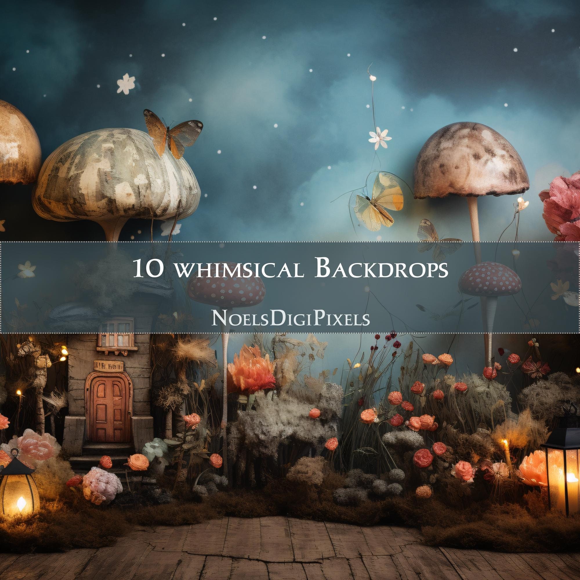 10 Whimsical Backdrops Digital Background Bundle Fantasy - Etsy