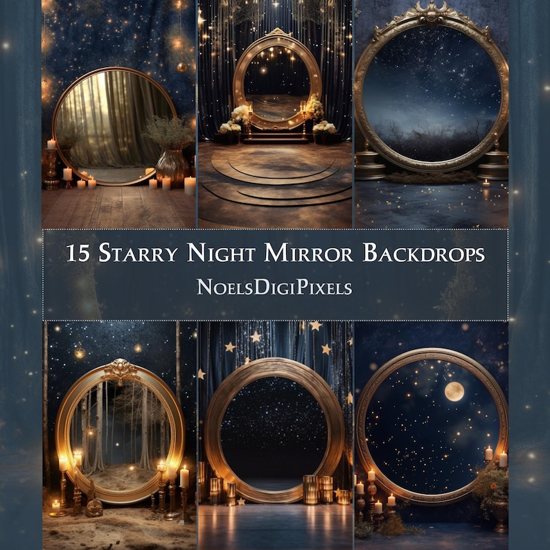 15 Starry Night Mirror Backdrops, Maternity Backgrounds - Etsy