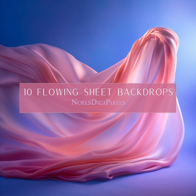 10 Flowing Sheet Backdrops, Digital Background Bundle, Maternity, Dance ...