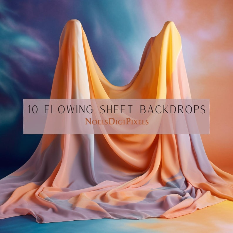 10 Flowing Sheet Backdrops, Digital Background Bundle, Maternity, Dance ...
