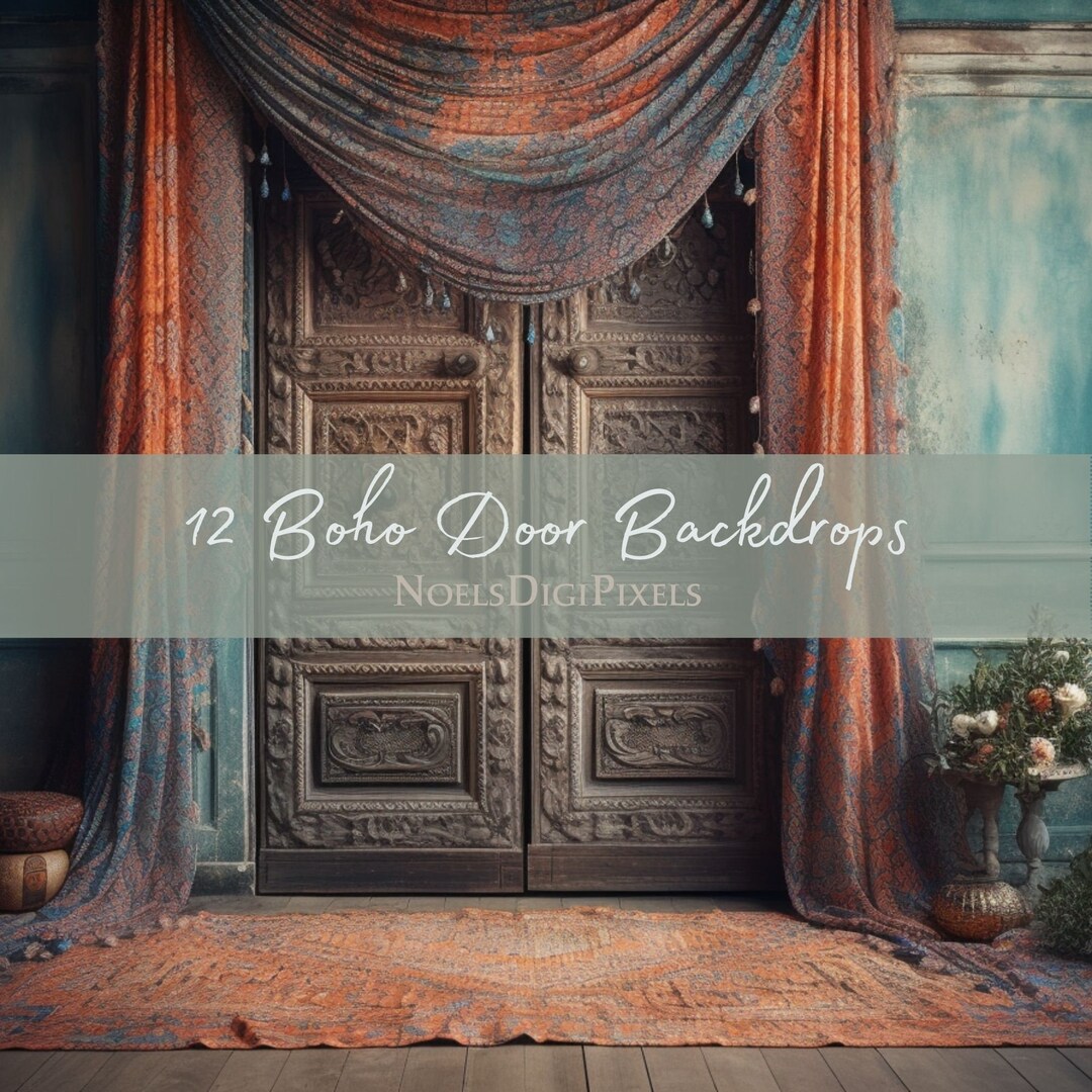 Boho Door Backdrops 12 Boho Doors Overlay Digital Backgrounds Photoshop ...