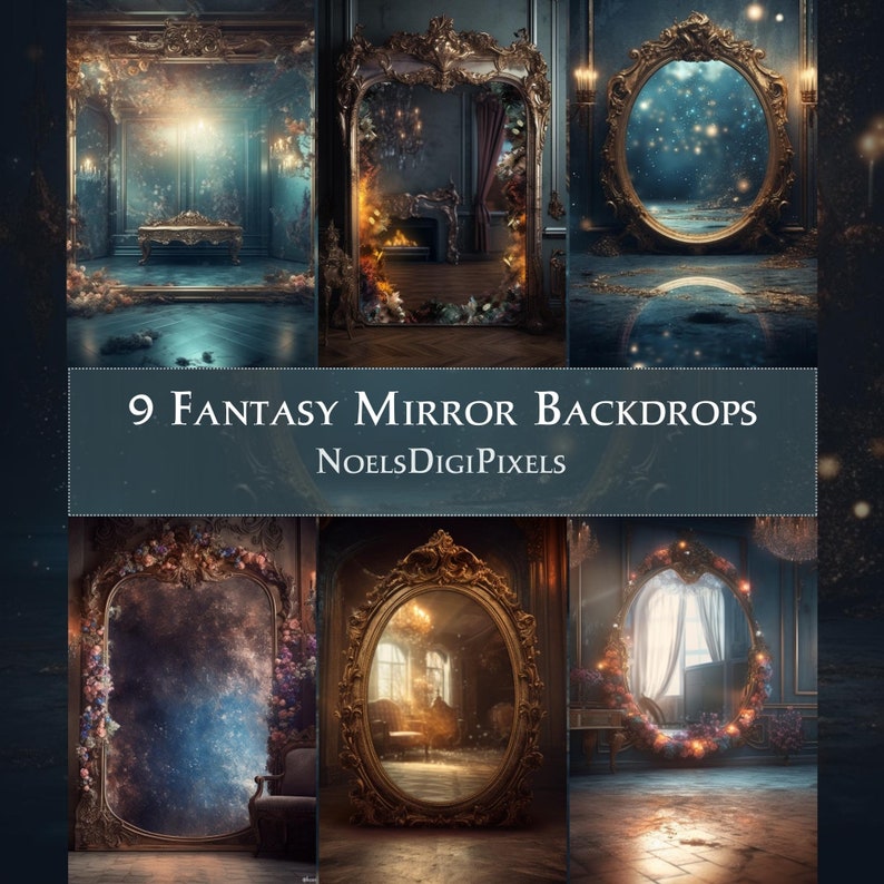 9 Fantasy Mirror Backdrops Maternity Overlay Photoshop - Etsy