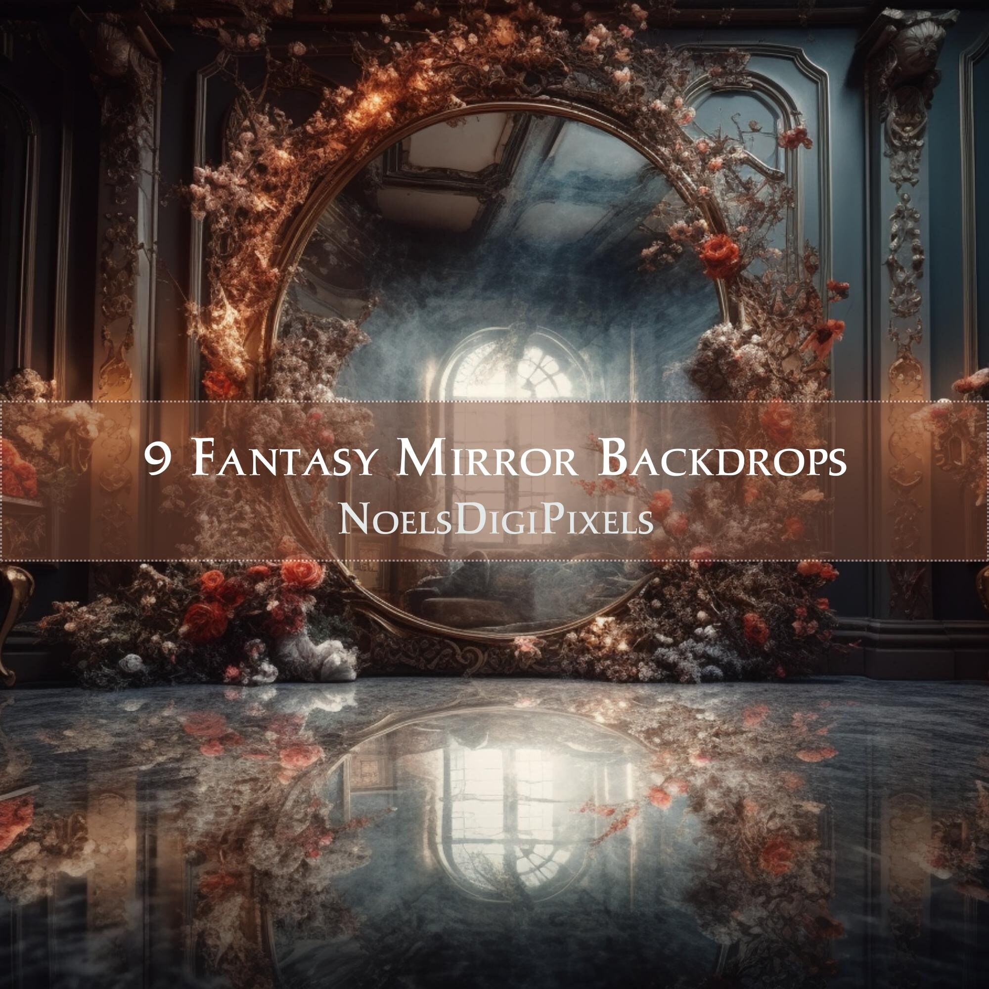 9 Fantasy Mirror Backdrops Maternity Overlay Photoshop - Etsy