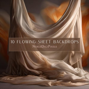 10 Flowing Sheet Backdrops, Digital Background Bundle, Maternity, Dance ...