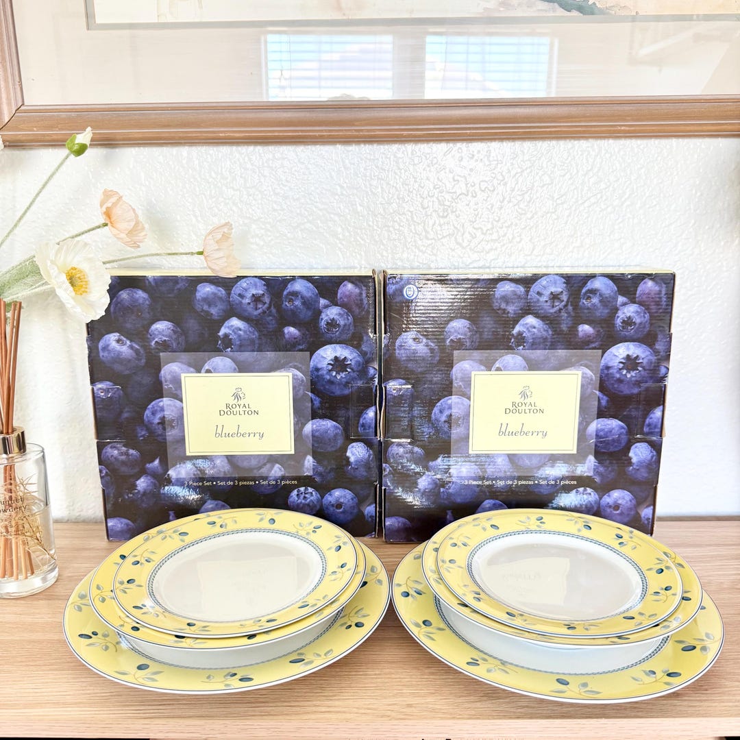Royal Doulton Blueberry Dinnerware Set – 3-piece Fine Bone China - Etsy