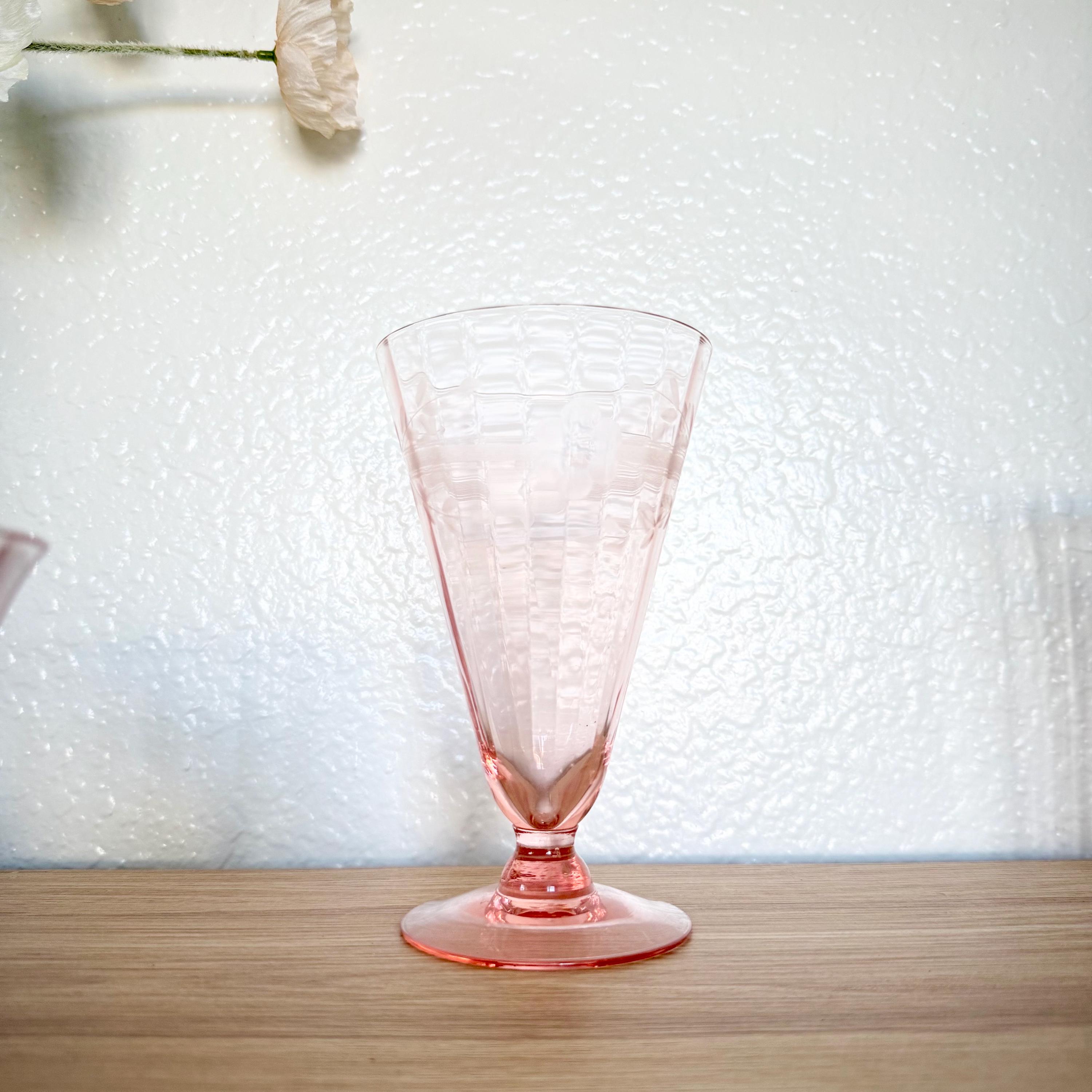Vintage Pink Depression Glass Goblets, Table Decor - Etsy