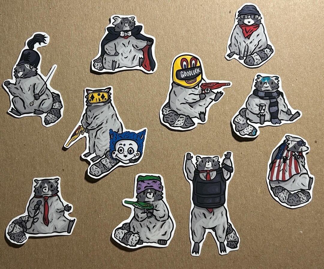 MCR Raccoon Sticker Pack - Etsy