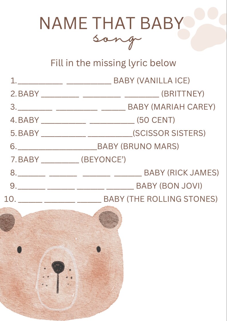 We Can Bearly Wait Games, We Can Bearly Wait Baby Shower, Teddy Bear Baby Shower Games, We Can ...
