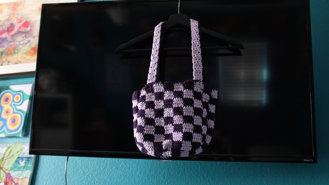Crocheted Checkered Bag - Etsy