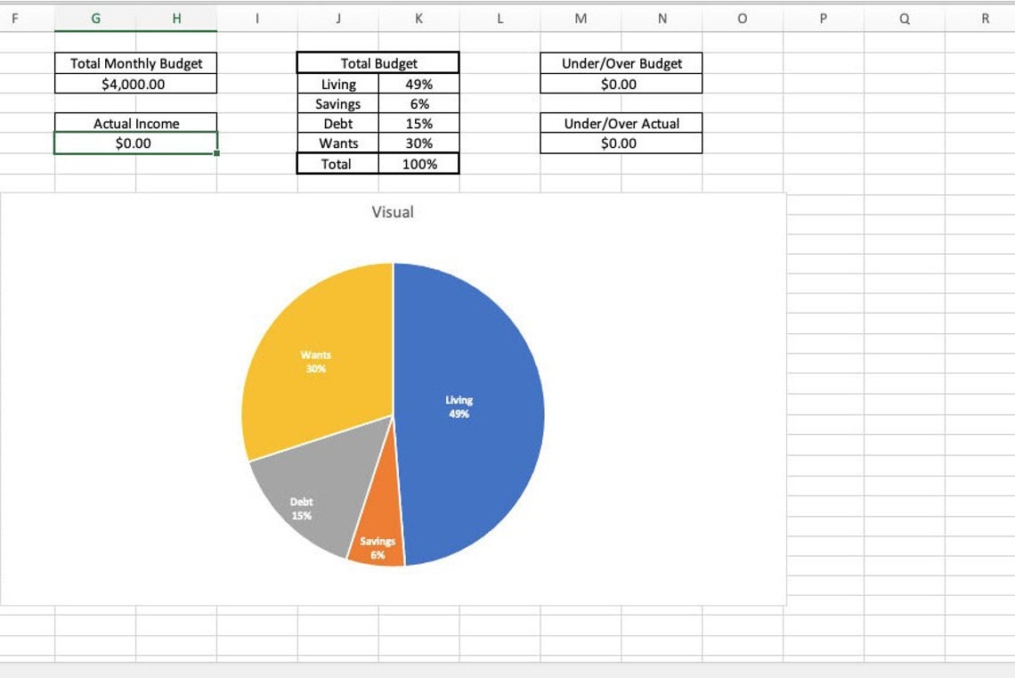 Excel Budget Template Etsy Canada