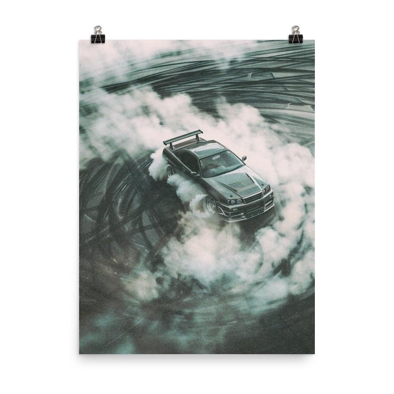 Gtr Poster Wall Art Drifting Motion Car Design - Etsy