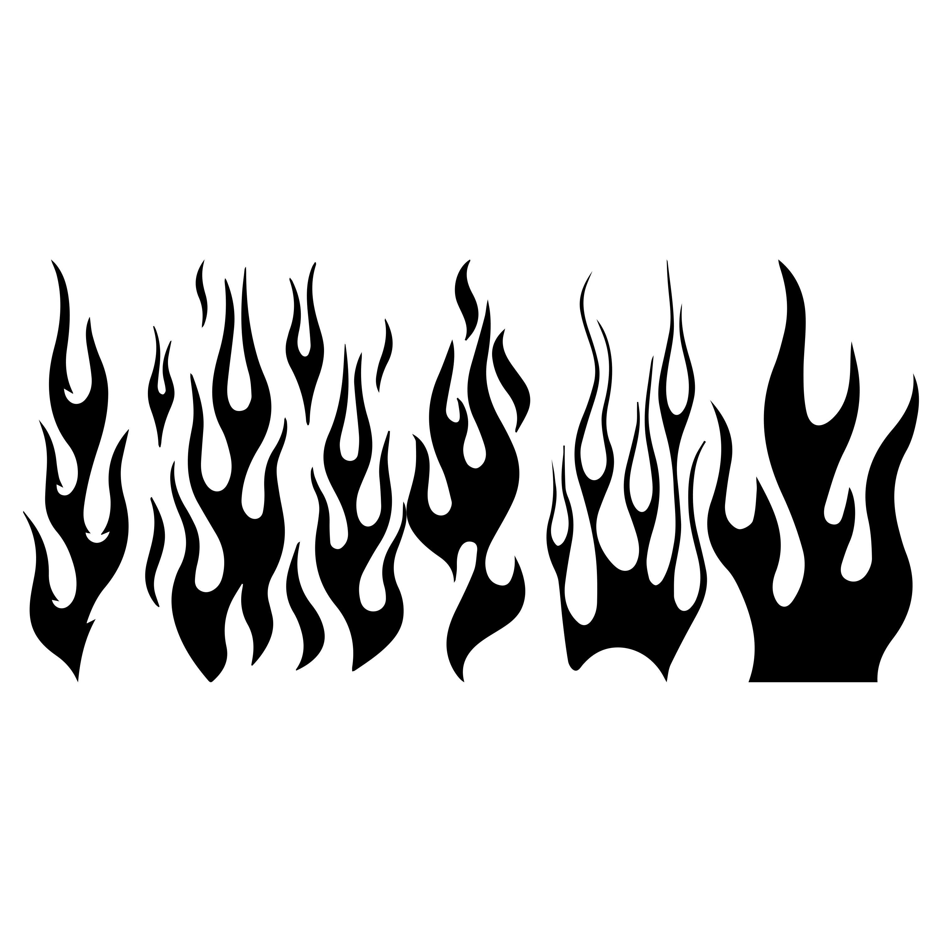 SVG Vector Flames Bundle | 5 Unique Custom Flame Designs | Instant ...