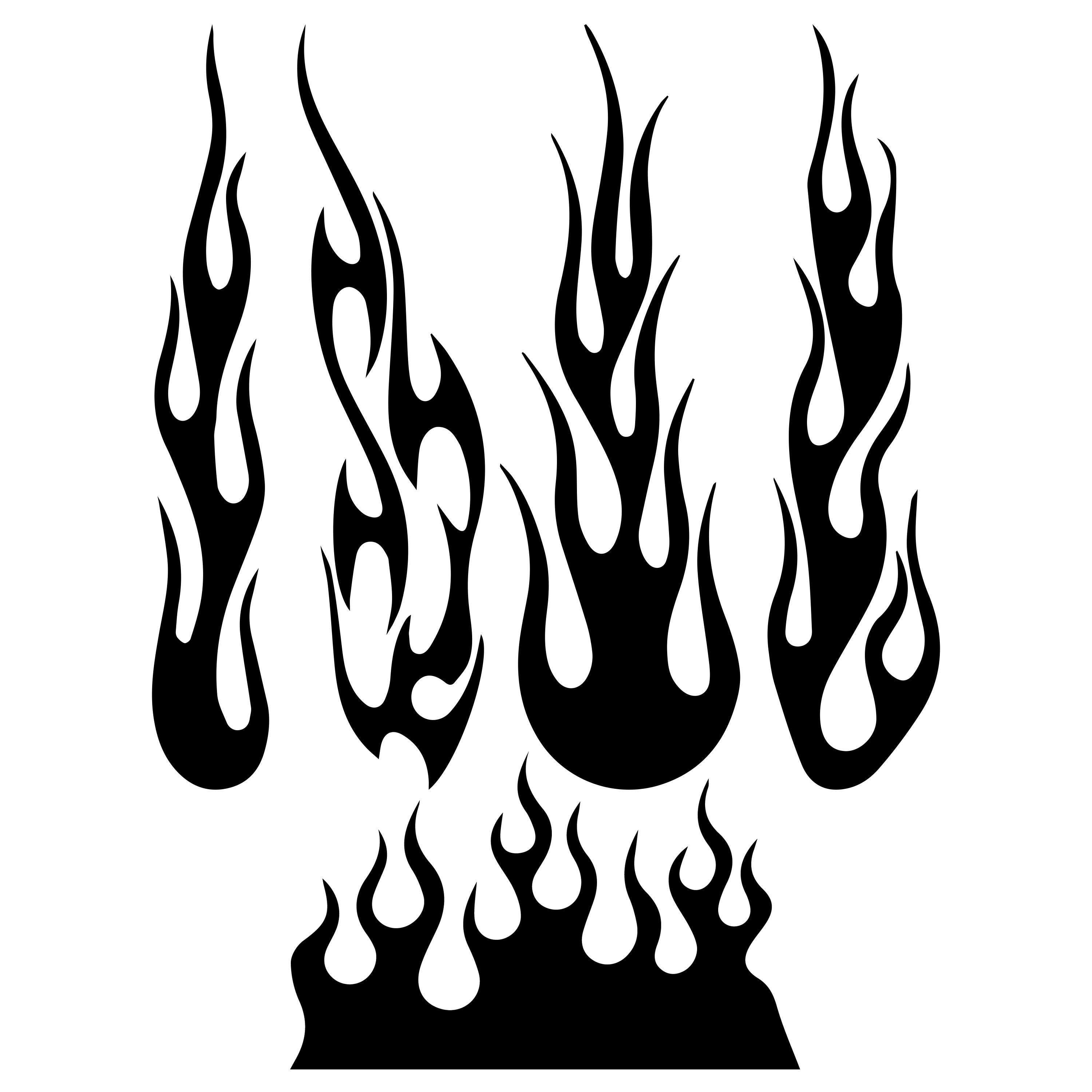 5 Premium SVG Vector Flame Designs | Instant Download for T-shirts ...