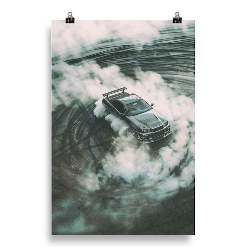 Gtr Poster Wall Art Drifting Motion Car Design - Etsy