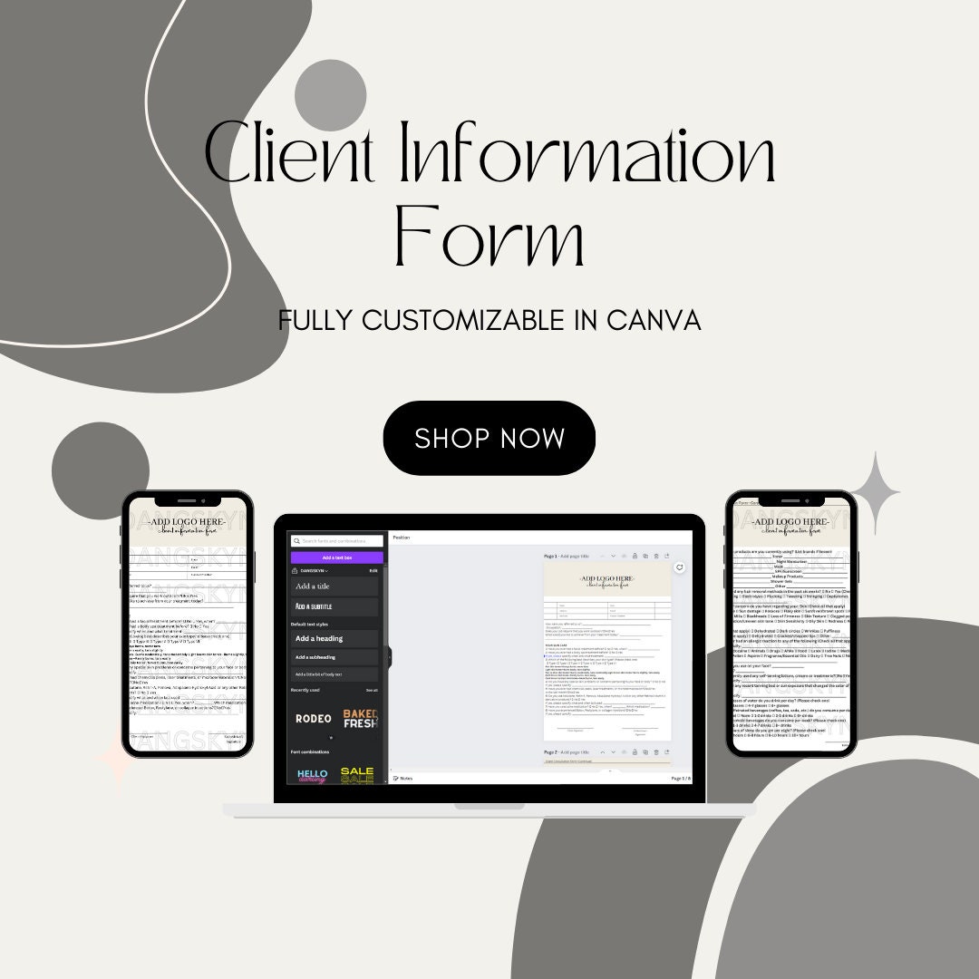 Editable Esthetician Templates Printable Skincare Consent Forms Facial ...