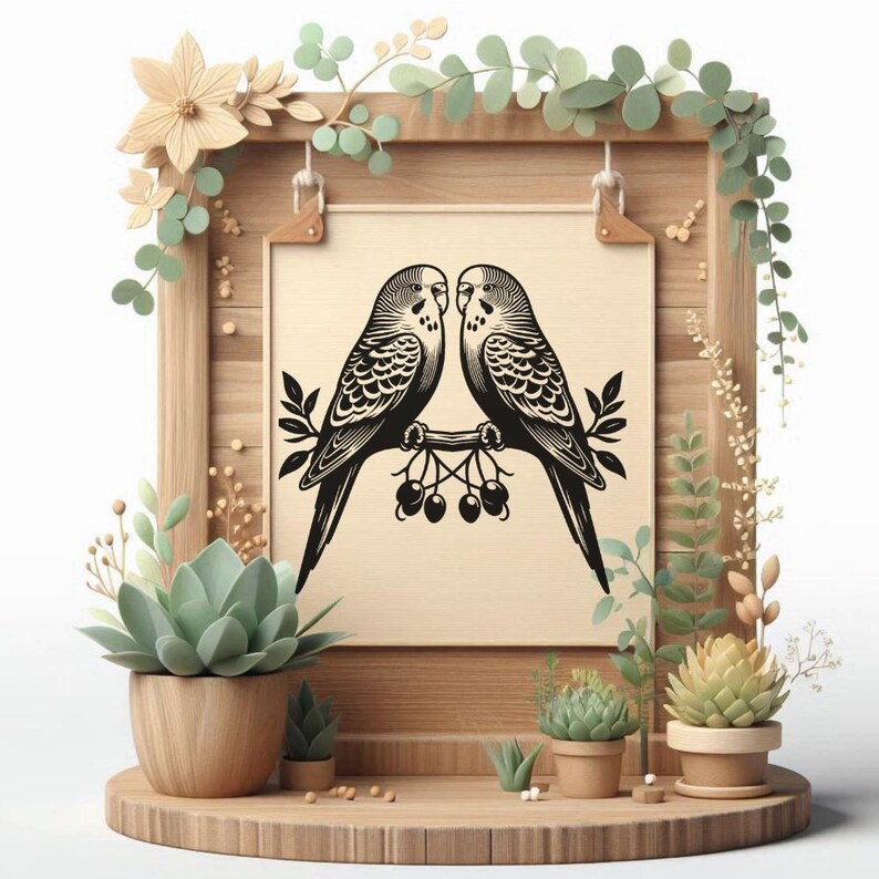 174 Budgie Laser Engraving Files: Parakeet Vector PNG Bundle for ...