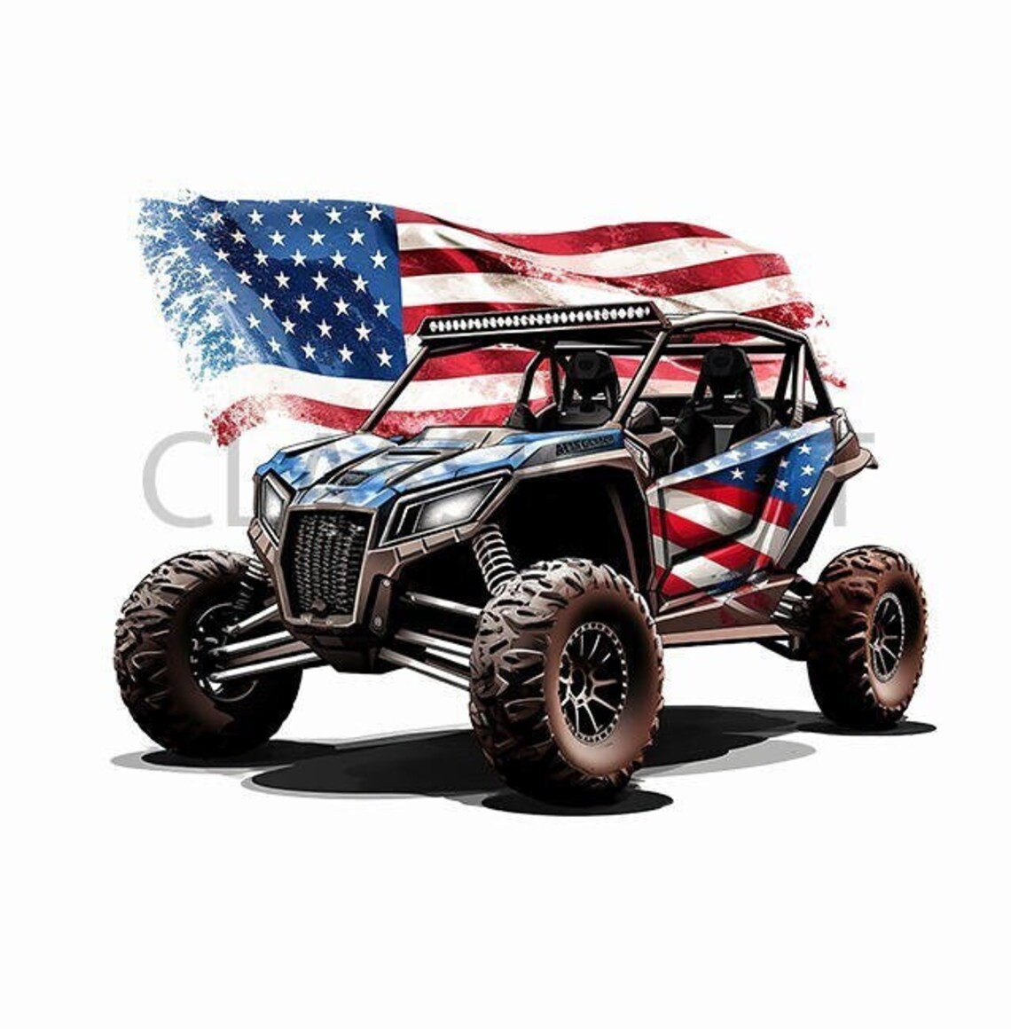 UTV Sublimation PNG Design Utv Digital Illustration in a USA Flag ...