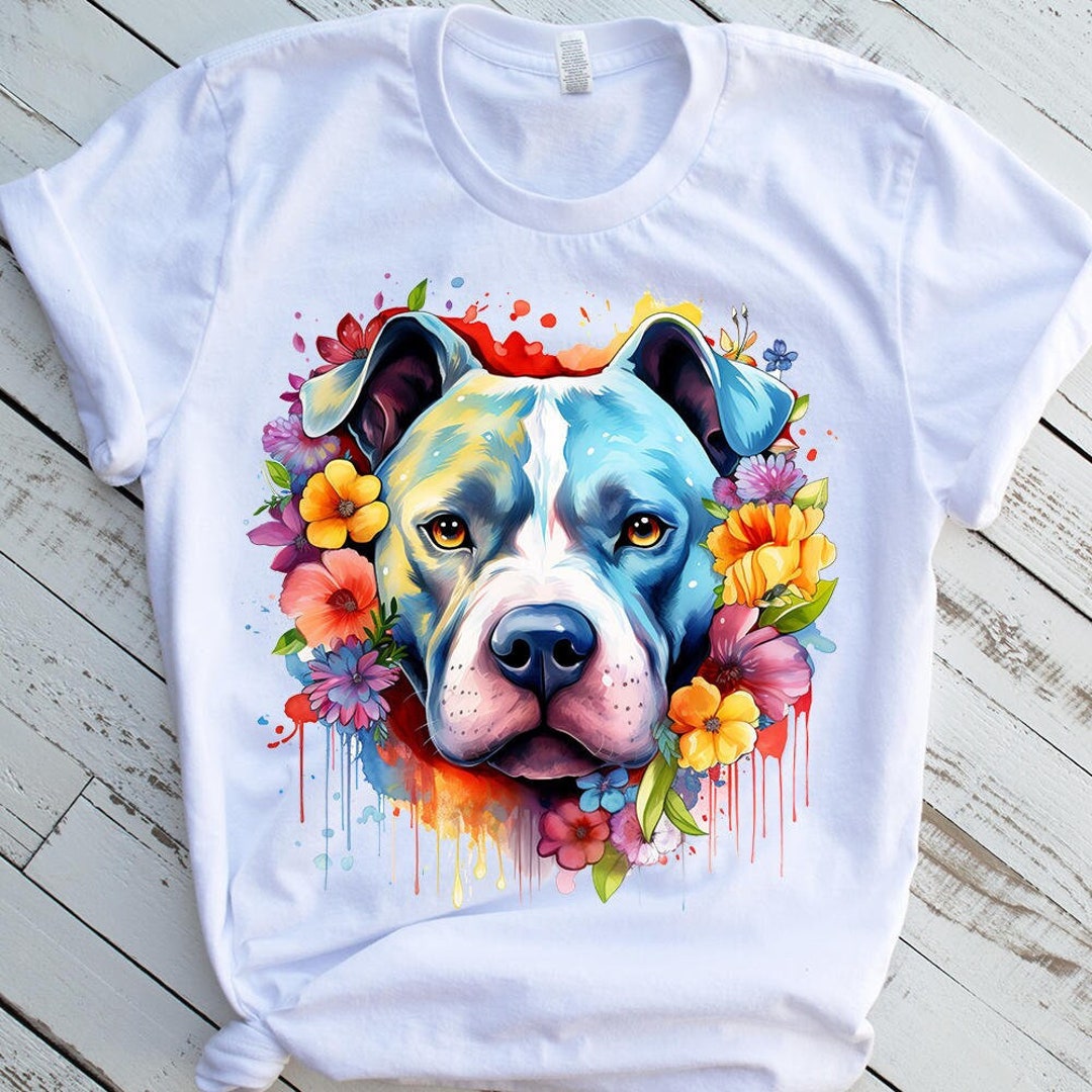 American Bully PNG Sublimation File American Bully Mixed With Floral ...
