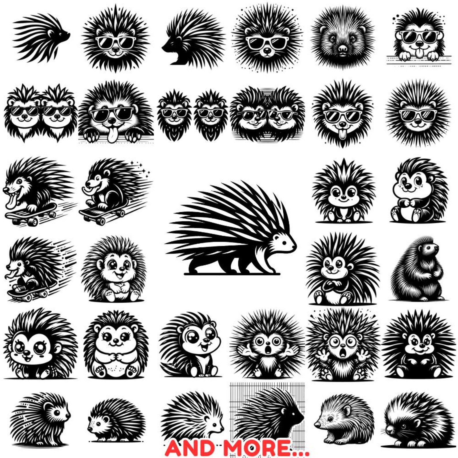 163 Porcupine Svg Bundle | Woodland Animal Svg Dxf Png Pdf | Cricut ...