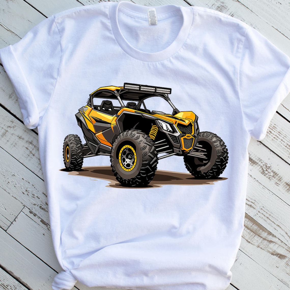 UTV Sublimation PNG Design - #02 Creative UTV Cartoon Style Yellow ...