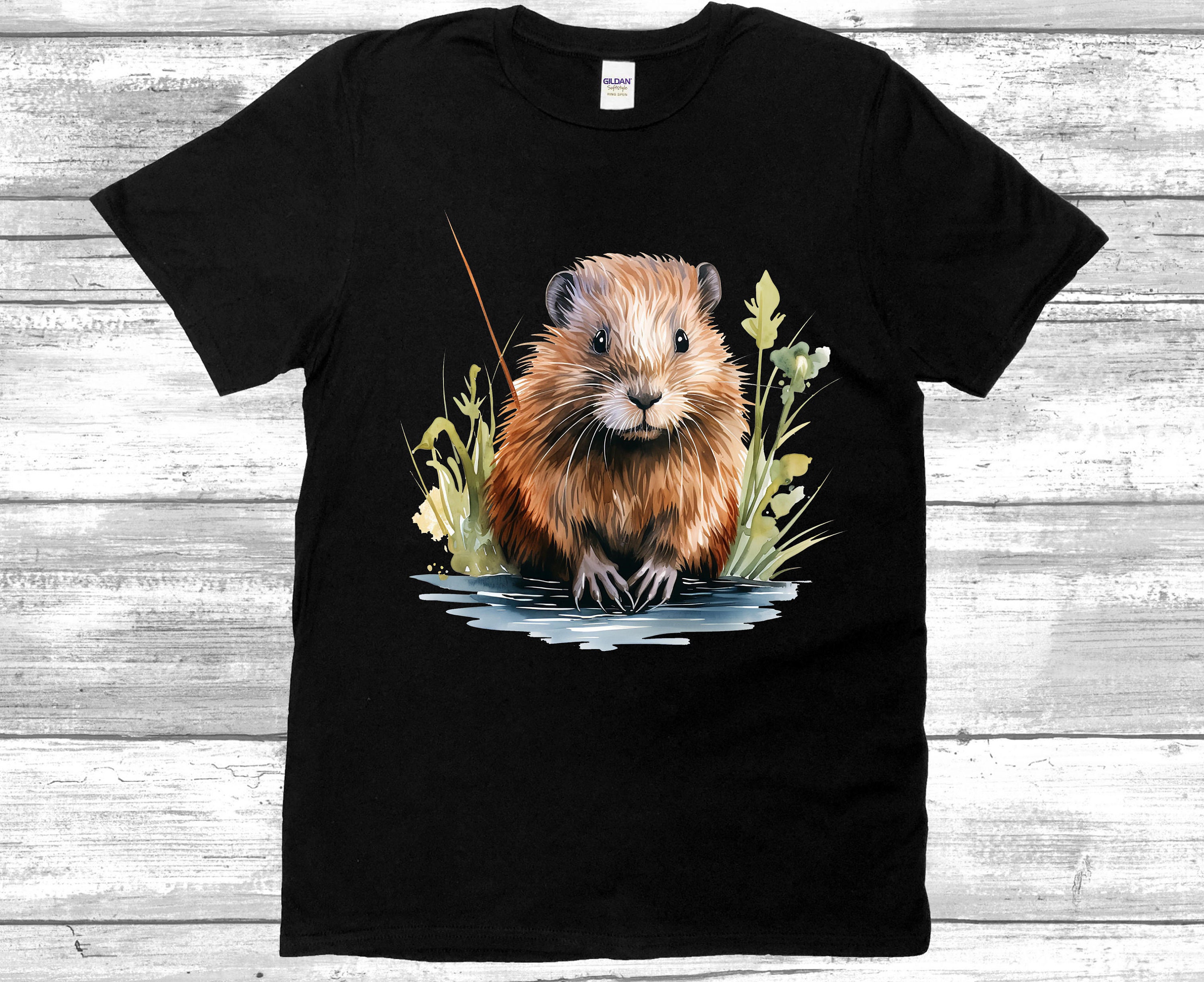 Muskrat PNG Sublimation File Muskrat Illustration With Plant and White ...
