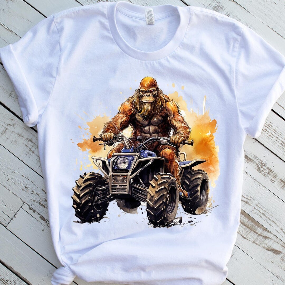 Bigfoot PNG Sublimation File - Sasquatch Riding Quad Bike- Instant ...