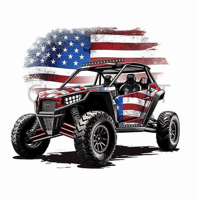 UTV Sublimation PNG Design - Utv Mix With USA Flag Artsy Digital ...