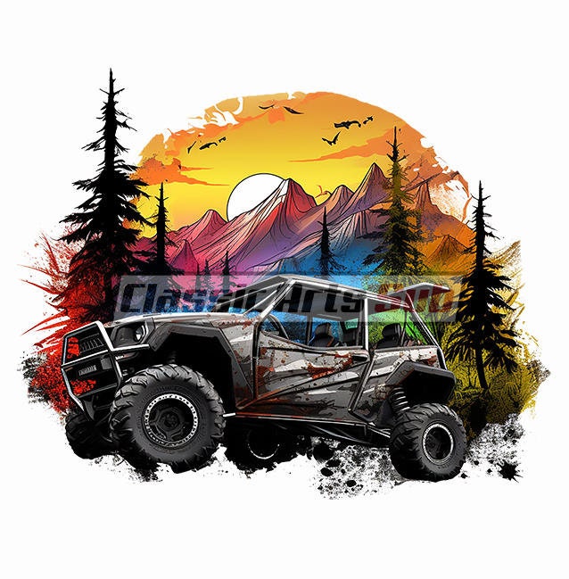 UTV Sublimation PNG Design UTV Mix With Natures Colorful Artwork Artsy ...