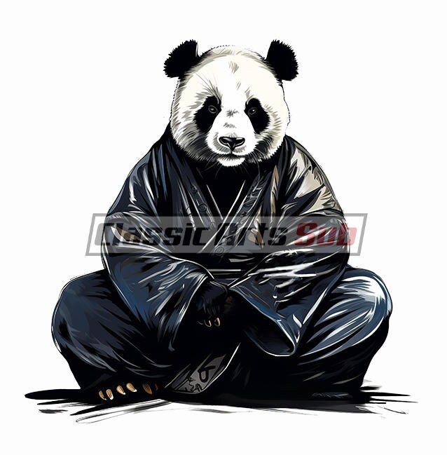 Panda PNG Sublimation Design, Panda Wearing Dobok Taekwondo Graphics ...